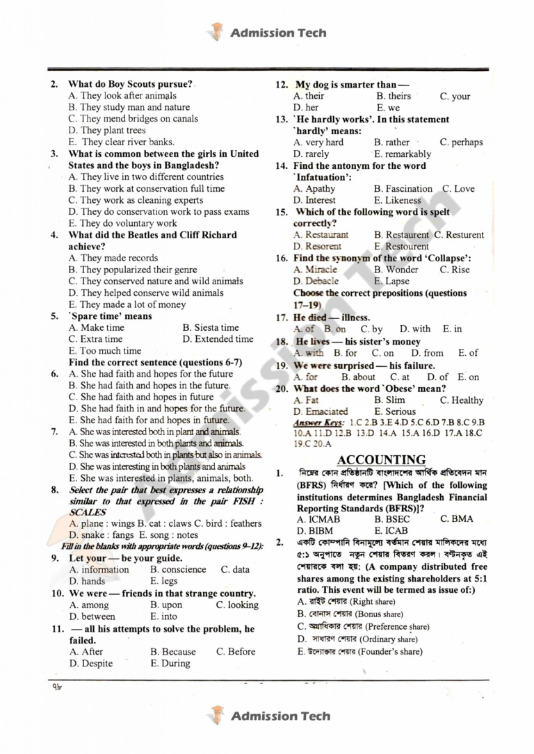 Dhaka University C Unit Question Bank | Proggapon