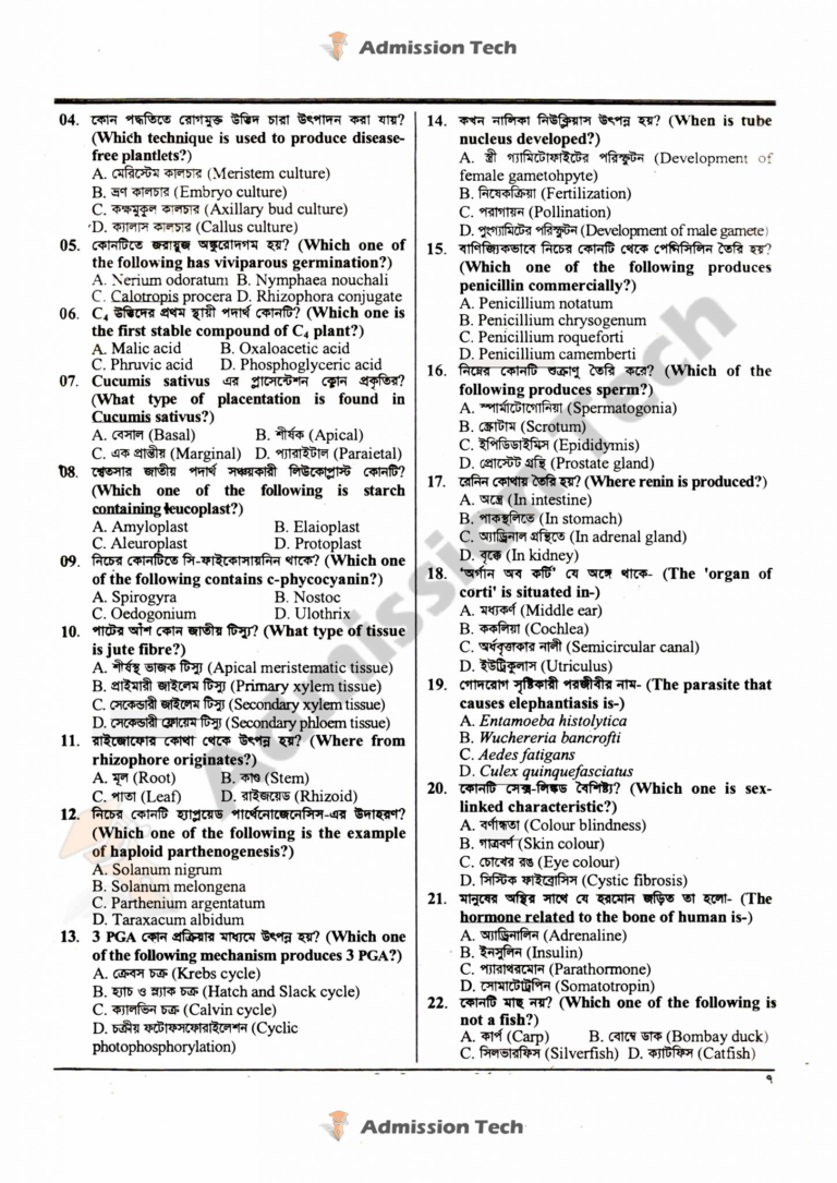 Dhaka University A Unit Question Bank | Proggapon