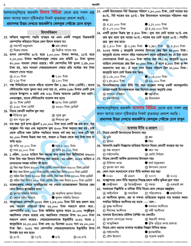 Dhaka University C Unit Question Bank | Proggapon
