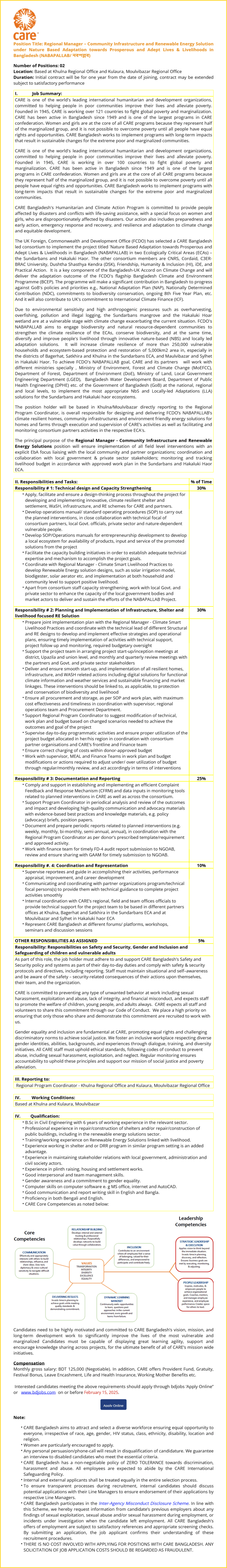 Care Bangladesh Job Circular 2025 | Proggapon